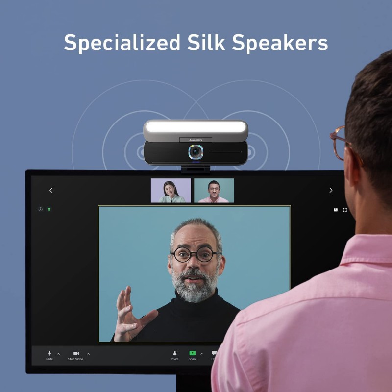 Anker Work B600 Video Bar: 4-In-1 Design (2K Cam, Speaker, Mic, Light)